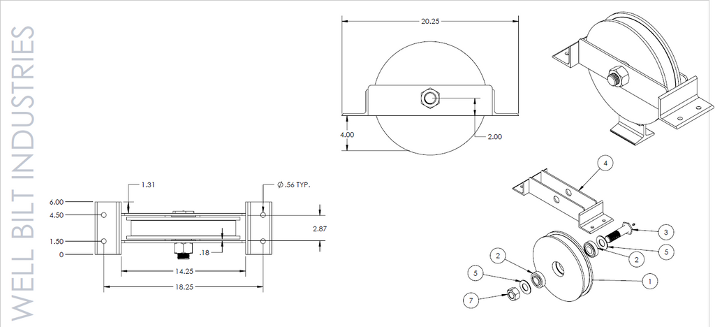 12 in. Caster Assembly – Hangardoorparts.com